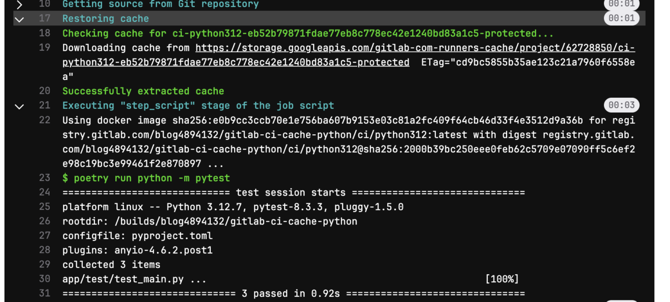 How to cache poetry environment in GitLab CI/CD · hirohirolab